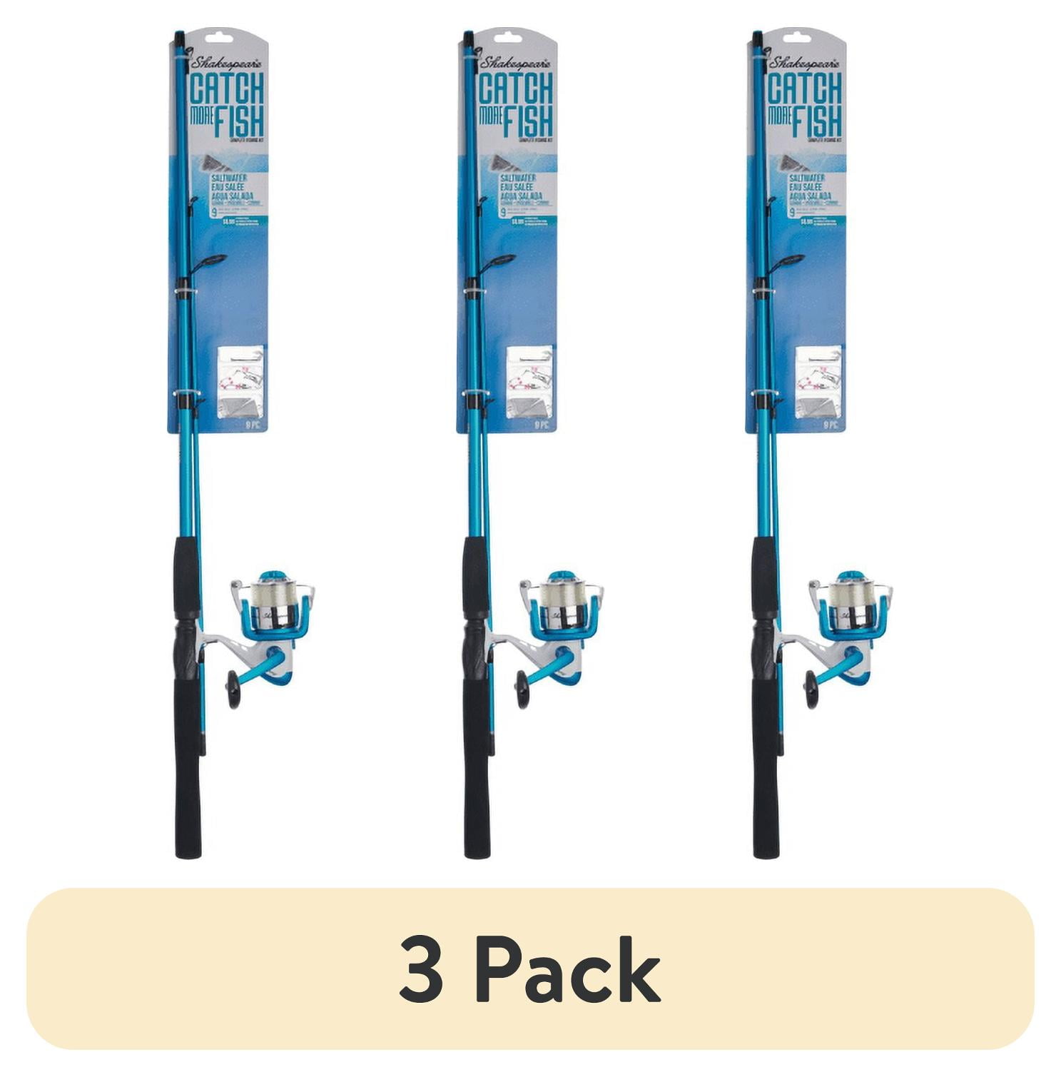 (3 pack) Shakespeare Catch More Fish Saltwater Spinning Fishing Combo ...