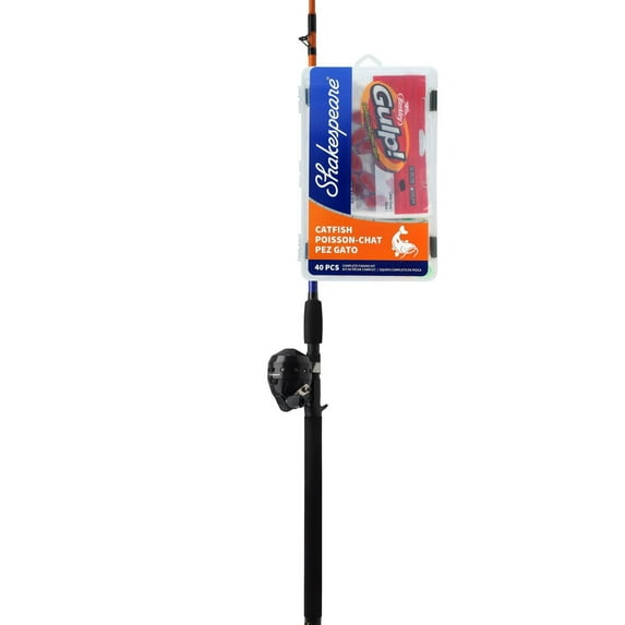 Shakespeare Catch More Fish Catfish Spincast Reel and Fishing Rod Combo ...