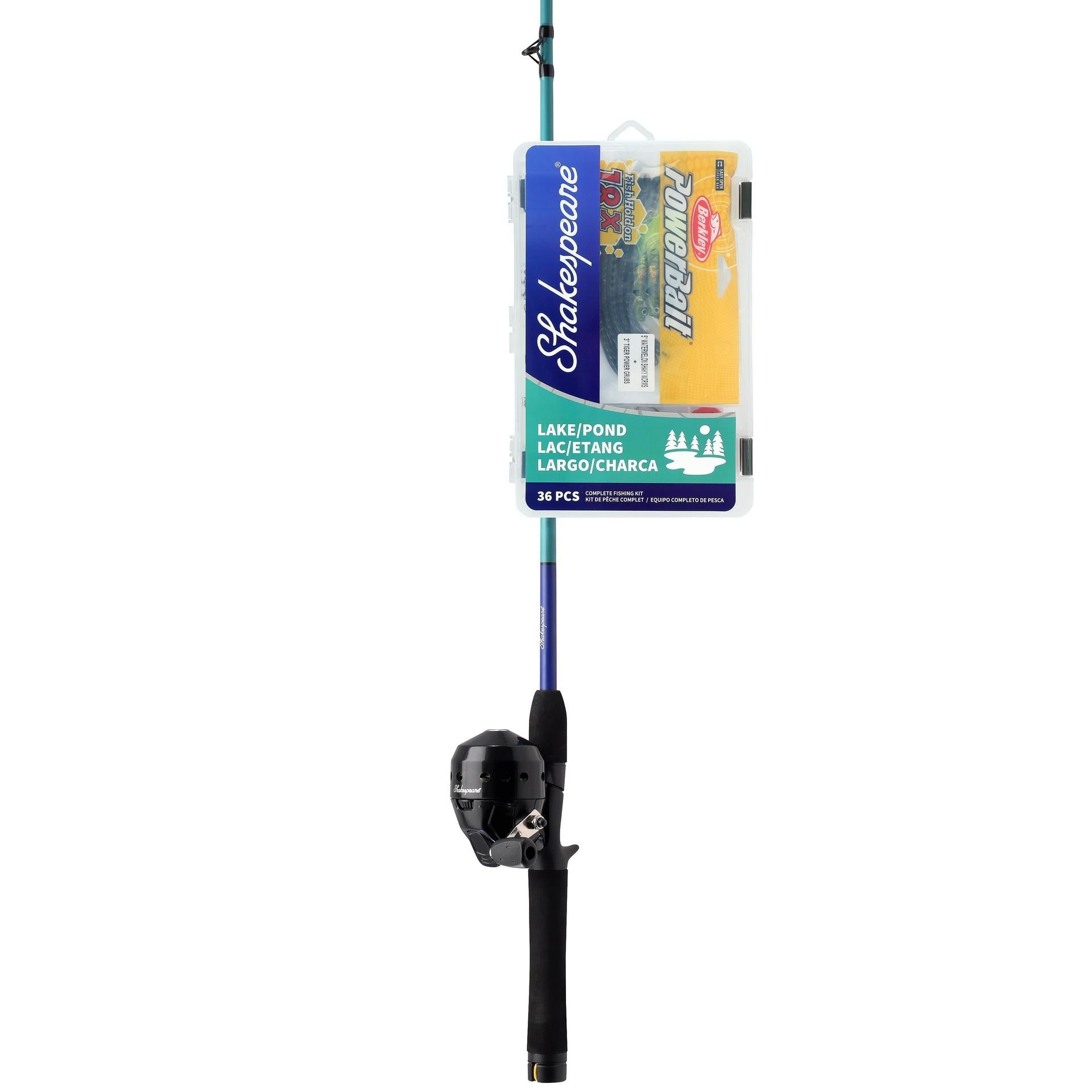 Shakespeare Catch More Fish Lake/Pond Spincast Reel and Fishing Rod ...