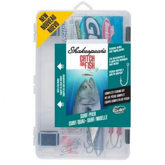 Shakespeare Fishing Supplies, Surf and Pier Tackle Kit with Lifelike ...