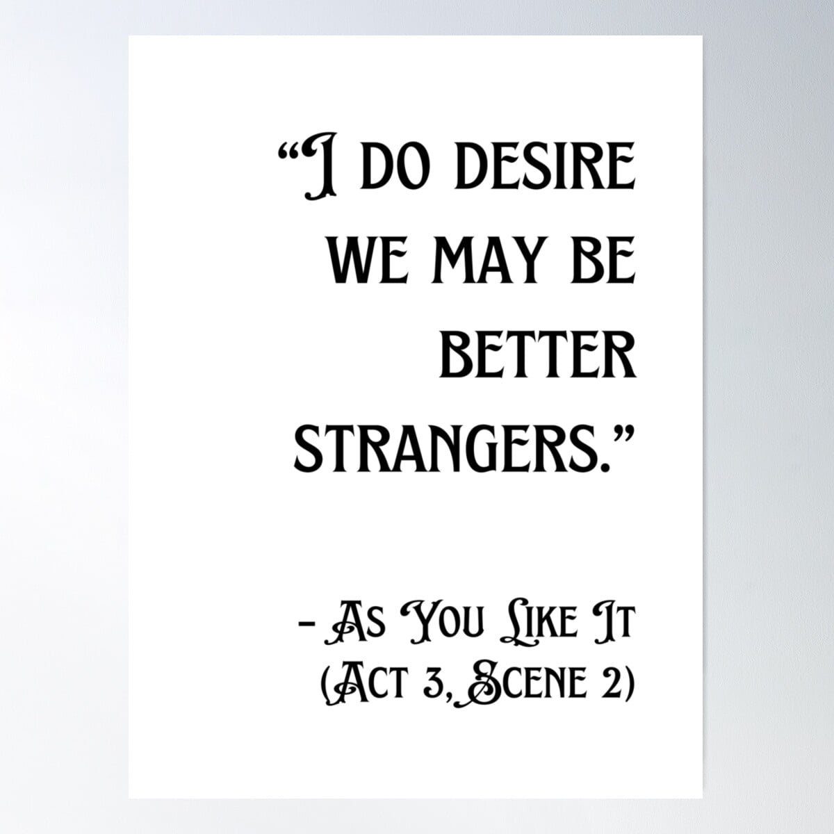 Shakespeare Insult Poster Wall Art, Modern Wall Decor For Living Room ...