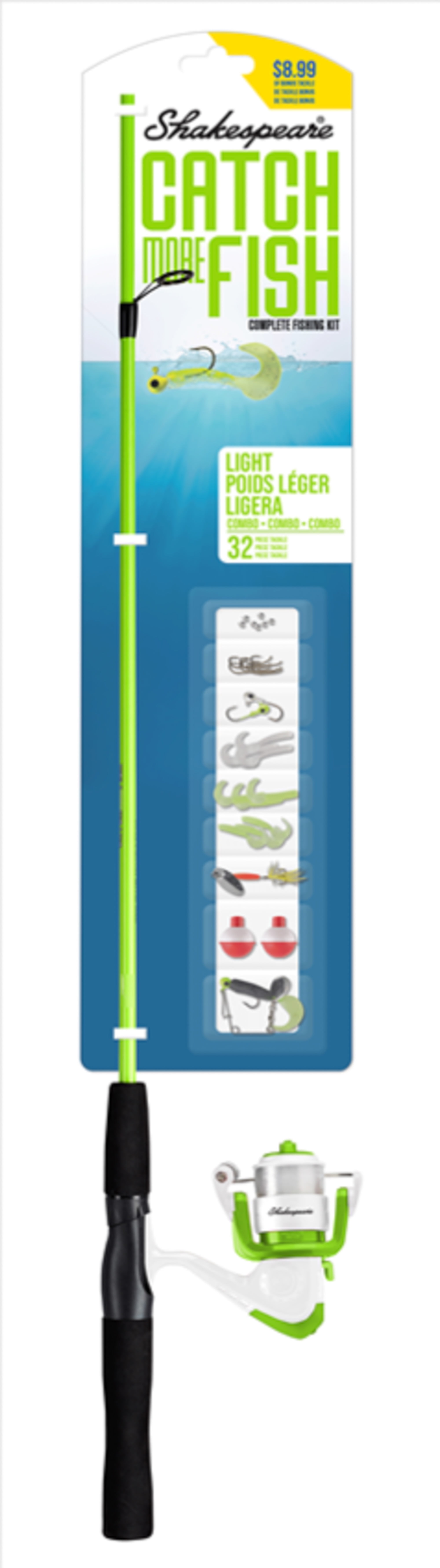 Shakespeare Catch More Fish Light Spinning Kit, 5' Light Fishing Rod ...