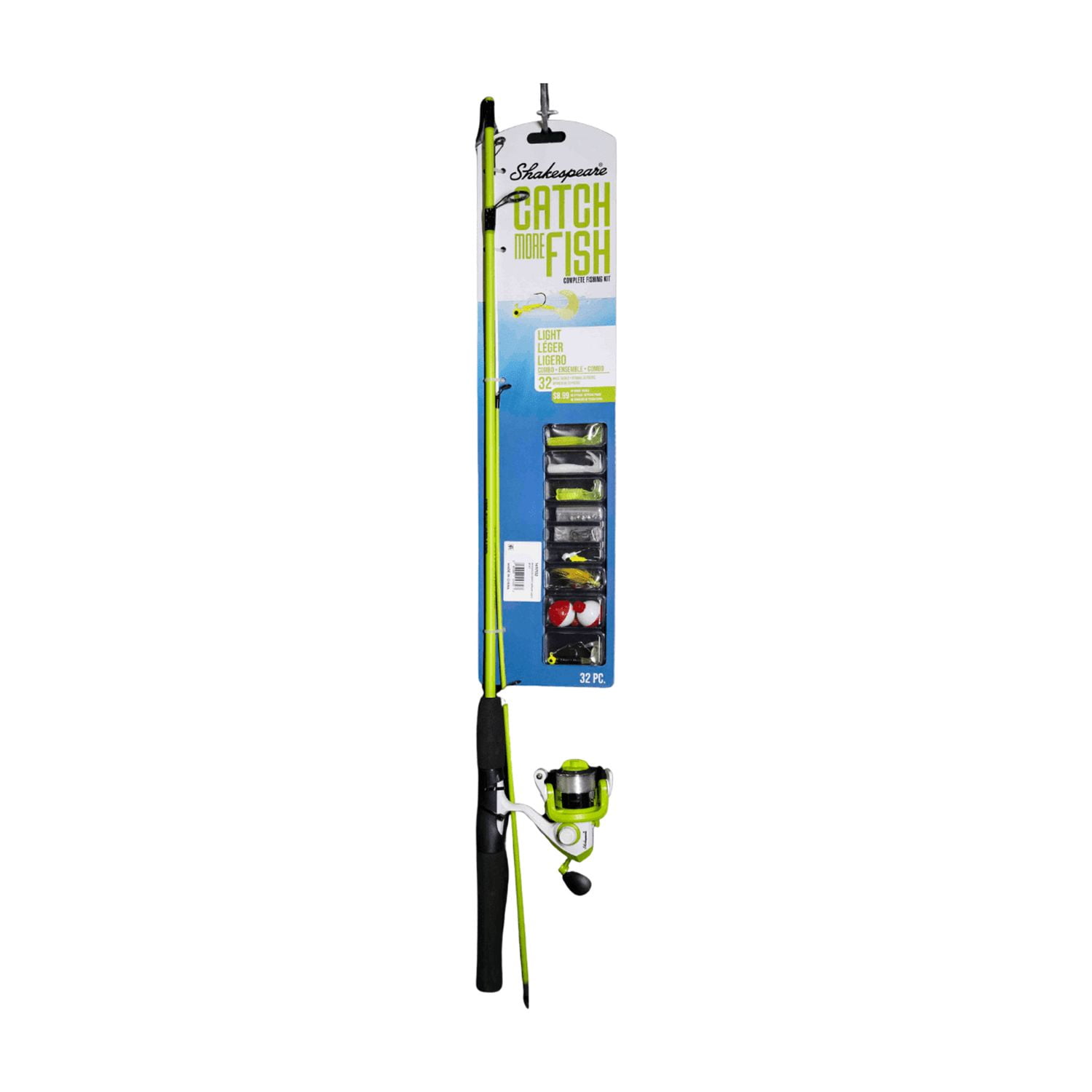 Shakespeare Light Panfish Spinning Fishing Kit, 5' Light Power Rod ...