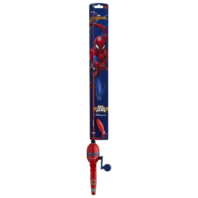 Shakespeare Spiderman Fishing Pole Kit for Kids - Child's 2'6" Spincast ...