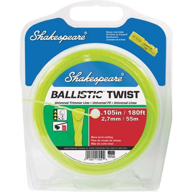 Shakespeare 0.105 In. x 180 Ft. Ballistic Twist Universal Trimmer Line ...