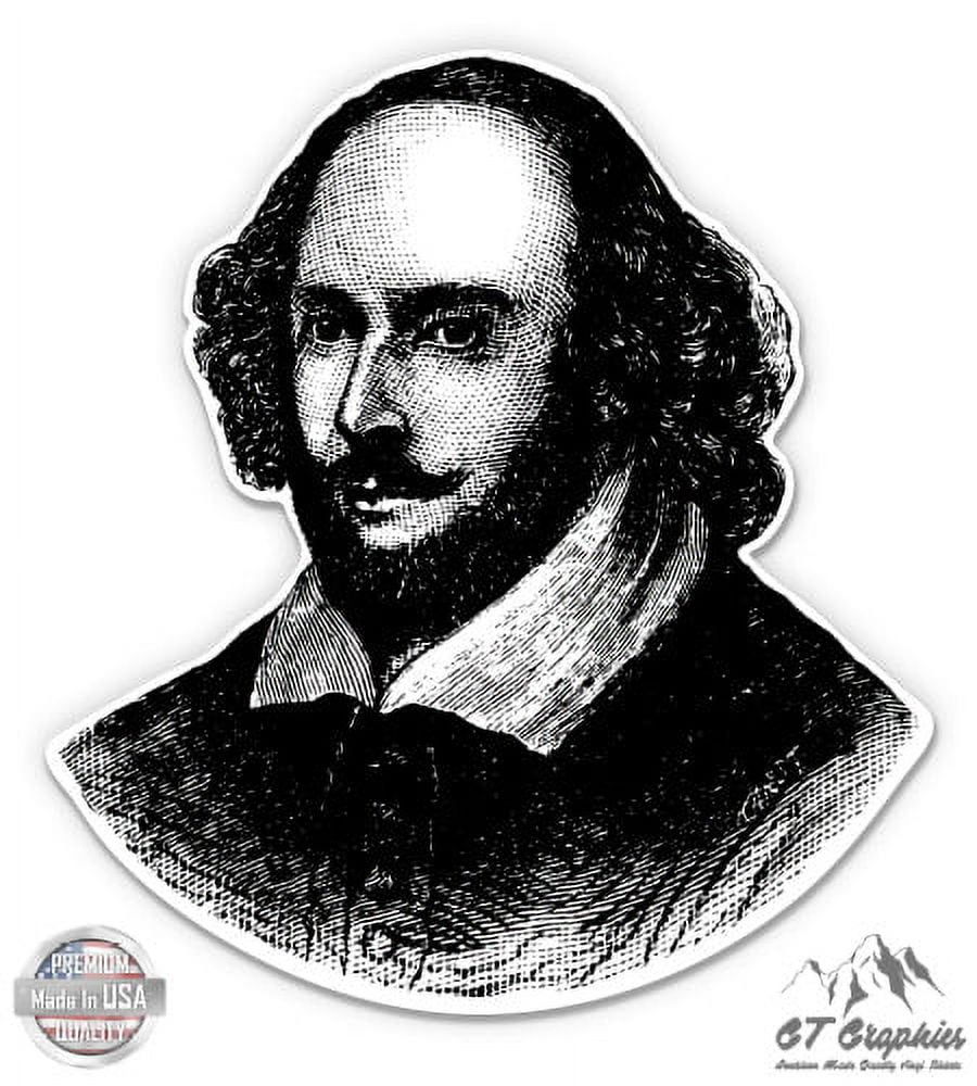 Shakespeare Portrait - 8" Vinyl Sticker - For Car Laptop I-Pad ...
