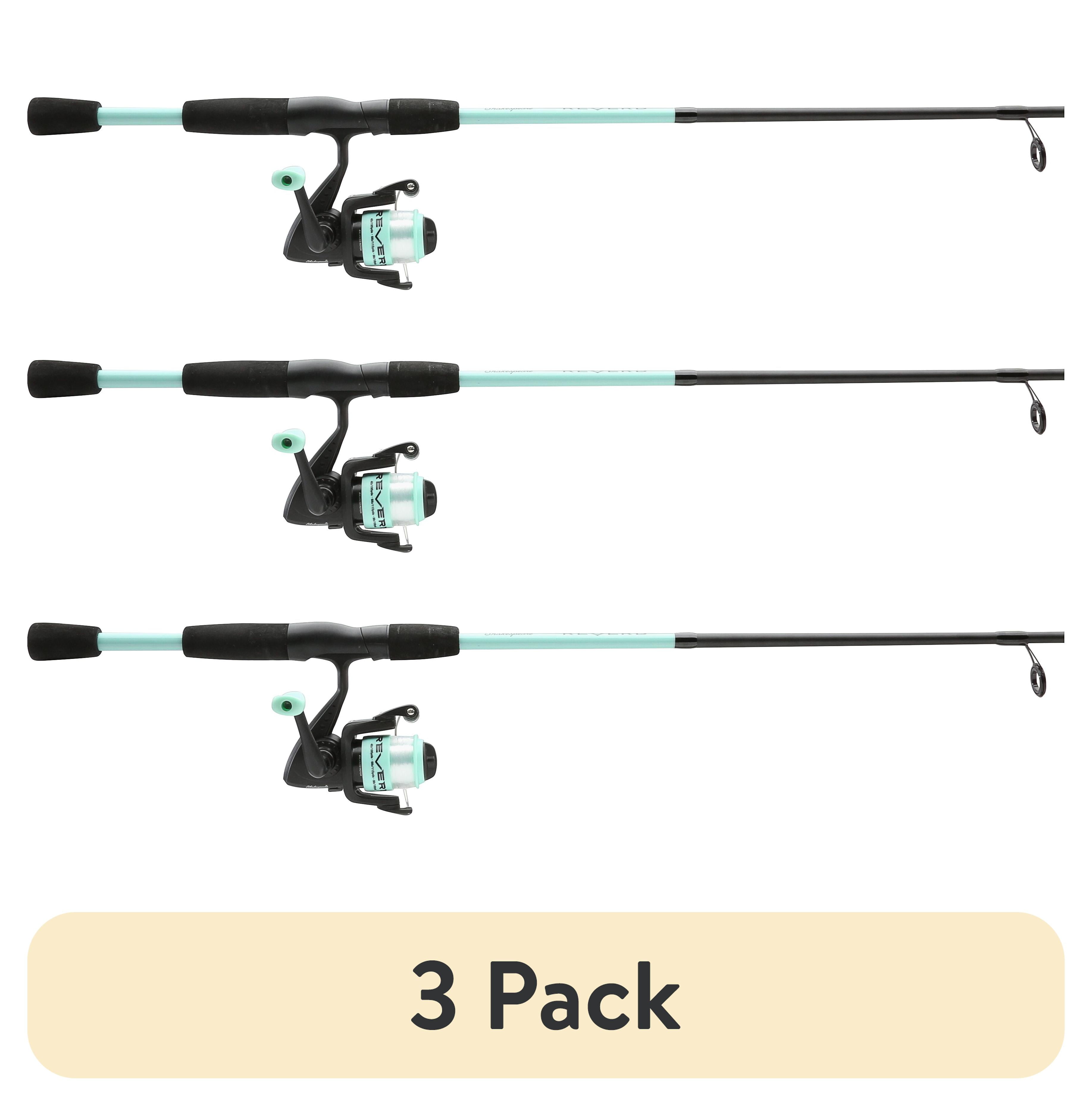 (3 pack) Shakespeare Reverb 5'6" Spinning Fishing Rod and Reel Combo ...