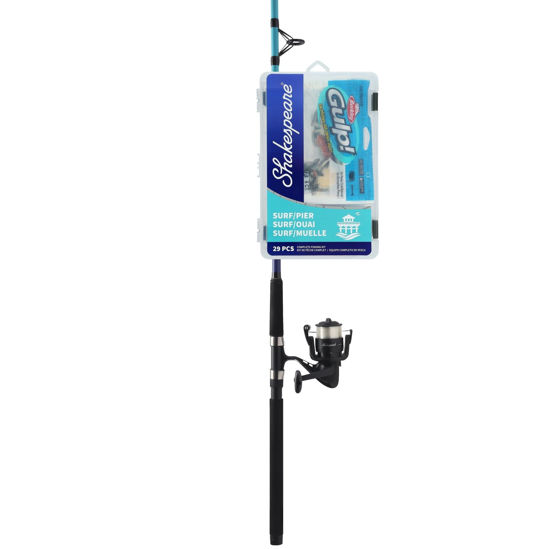 Shakespeare Catch More Fish Surf/Pier Spinning Reel and Fishing Rod ...