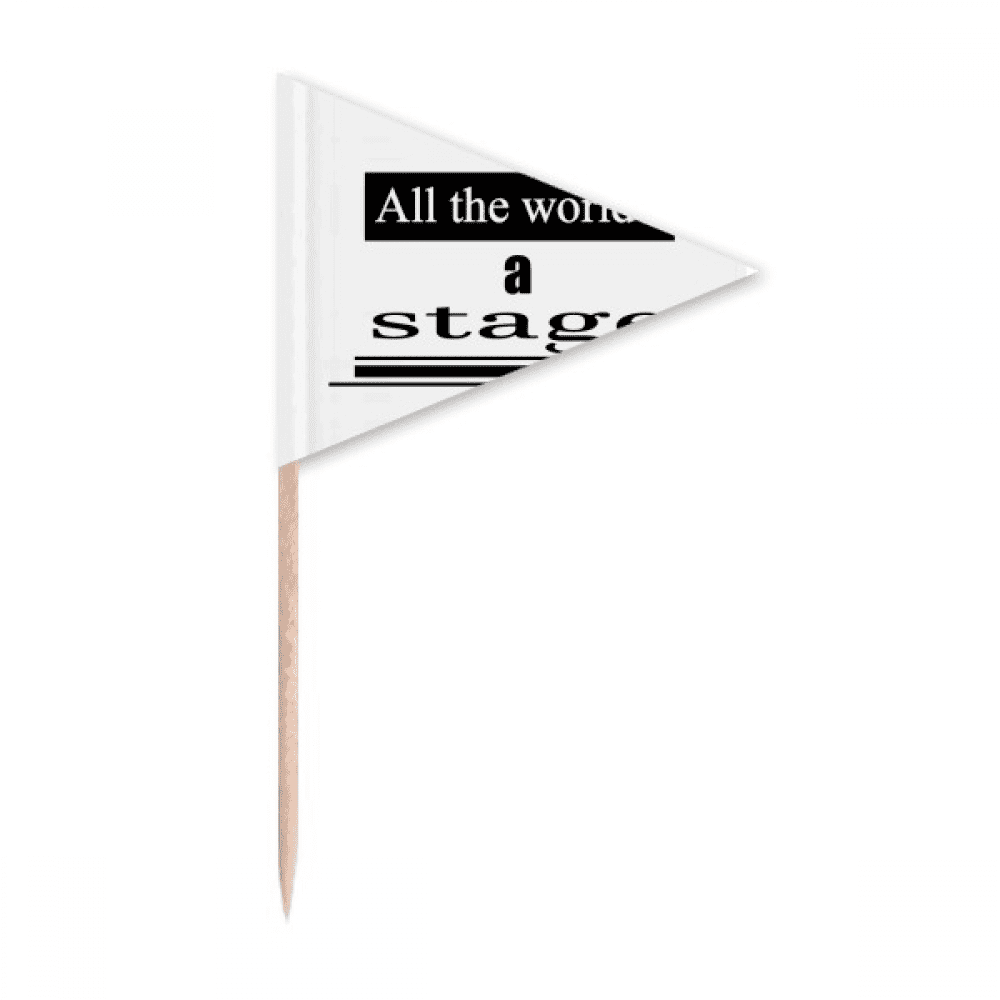 Shakespeare World Is A Stage Toothpick Triangle Cupcake Toppers Flag ...