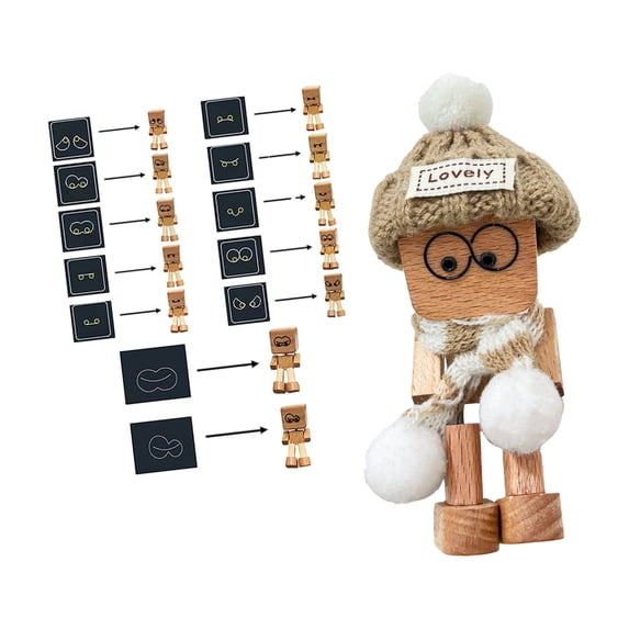 Shaking Feet Wooden Doll,Shaking Wooden Man Figurines Wood Car Desktop ...