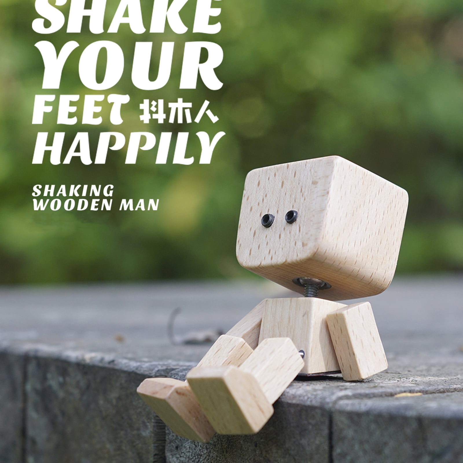 Shaking Wooden Man Figurine, 2025 Wooden Shaking Figure Man That Sways ...