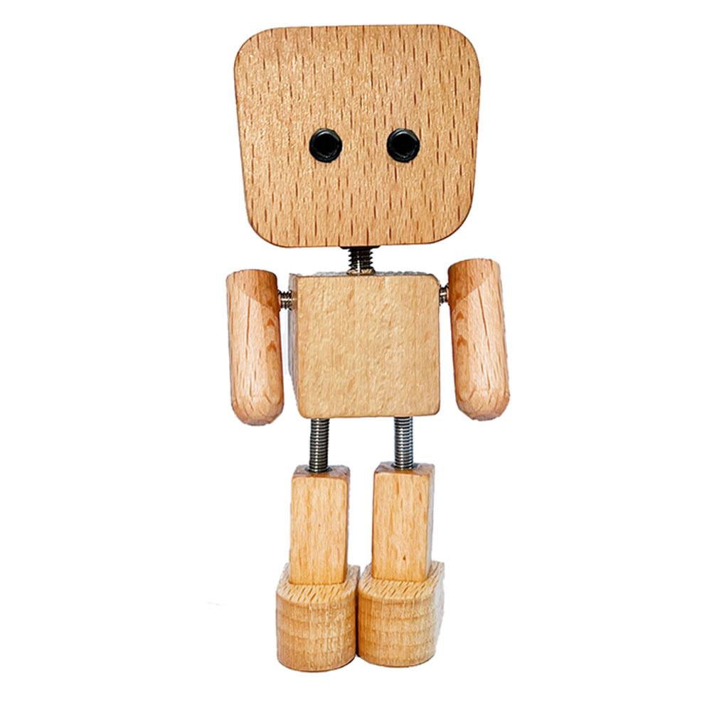 Shaking Wooden Man Figurine Car Dashboard Desktop Ornaments Cute Stress ...
