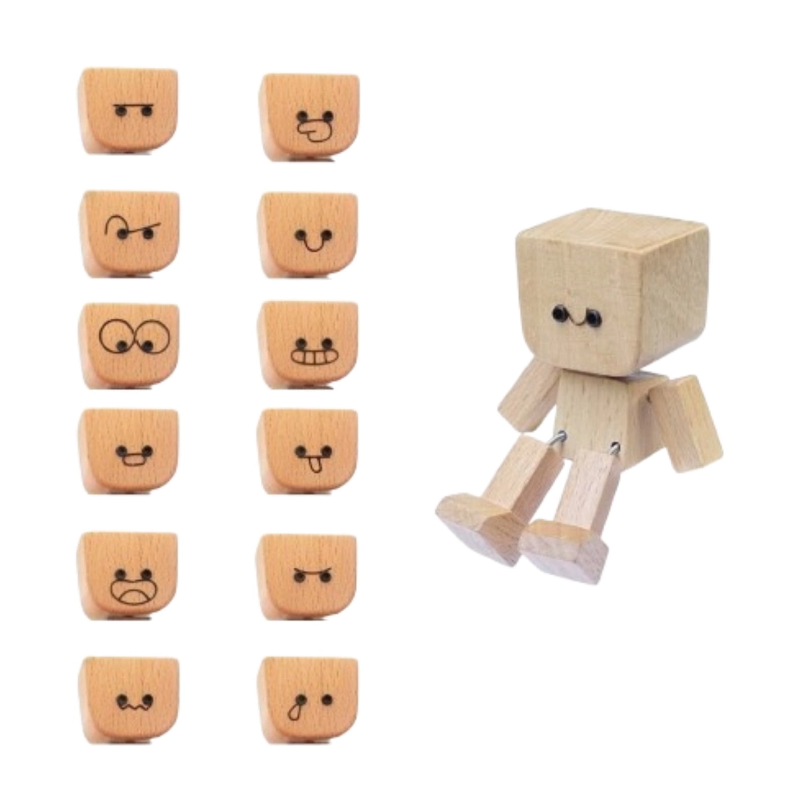 Shaking Wooden Man Figurine, Charming Little Wooden Figure That Sways ...