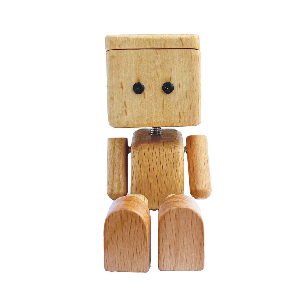 Shaking Wooden Man Figurine,Handmade Shaking Feet Wooden Doll with ...