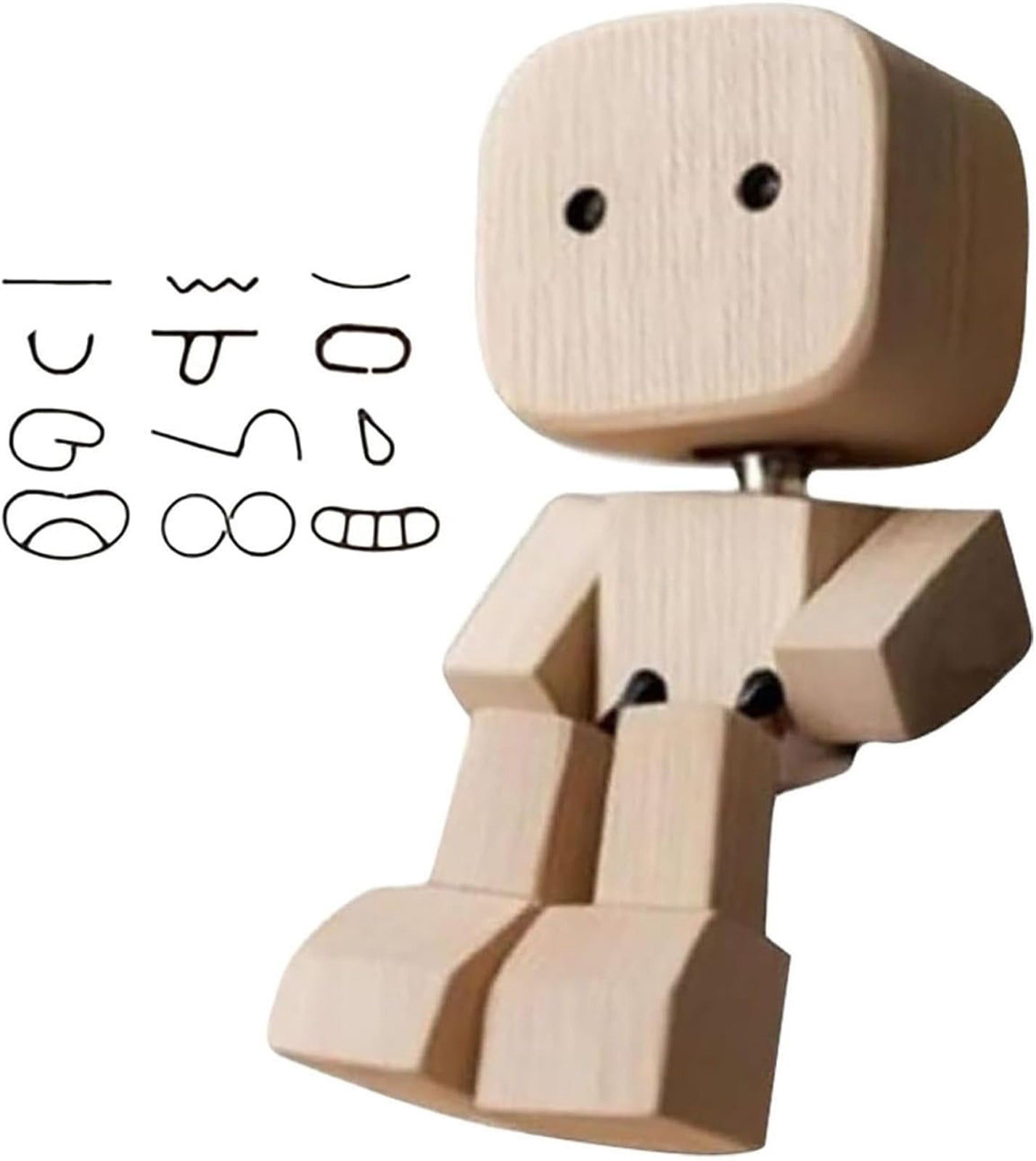 Shaking Wooden Man Figurine, Little Wooden Figure That Sways with 12pcs ...