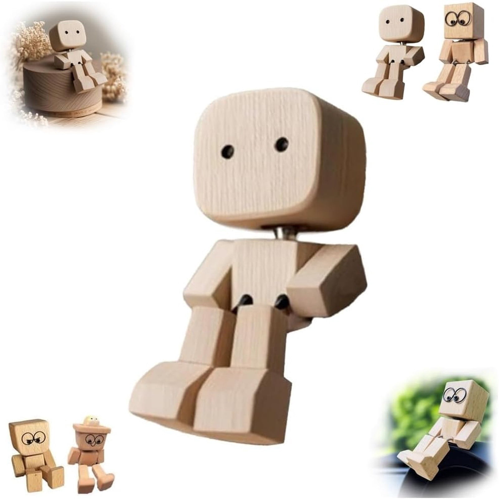 Shaking Wooden Man Figurine, Shaking Feet Wooden Doll, Creative Wooden ...