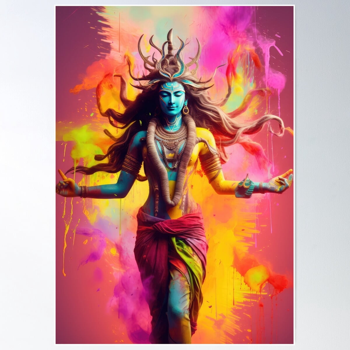 Shakti Shiva Modern Digital Painting - Sacred Union Of Divine Energies ...