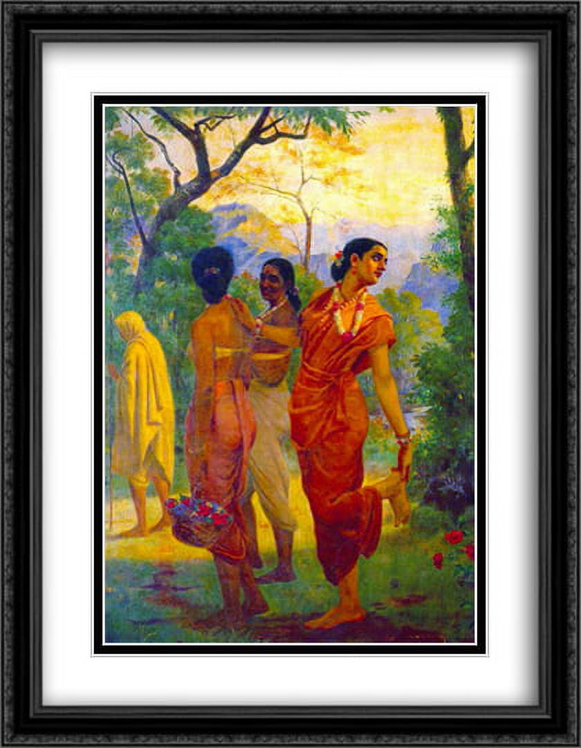Shakuntala looking back to glimpse Dushyanta 2x Matted 28x36 Large ...