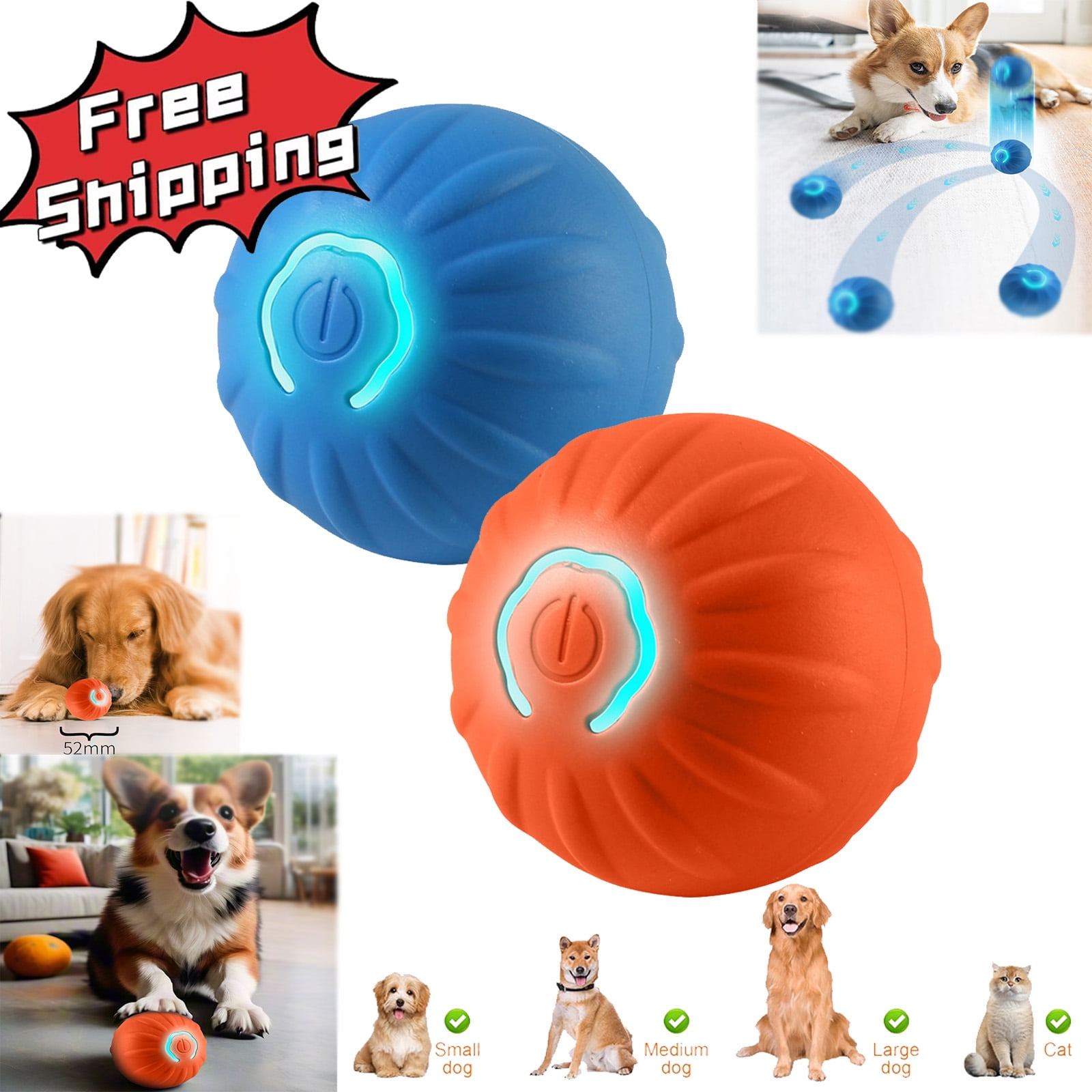 Shaky Ball Toy for Dogs, Interactive Dog Toys,2.05in Dog Balls, 2025 ...