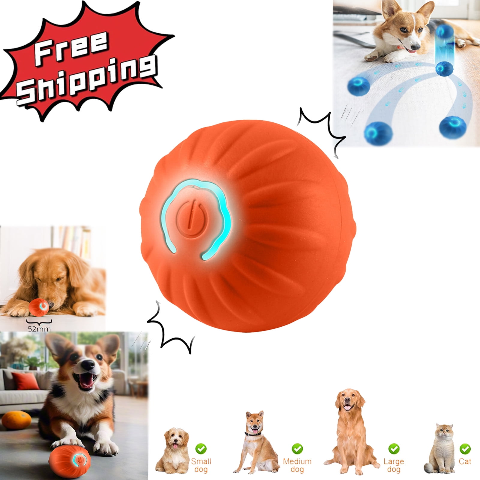 Shaky Ball Toy for Dogs, Interactive Dog Toys,2.05in Dog Balls, 2025 ...