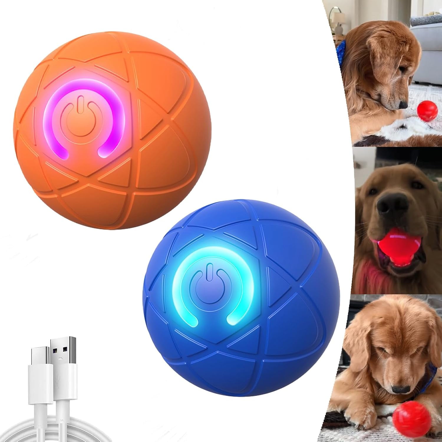 Shaky Ball Toy for Dogs, Light up Vibrating Dog Ball, Dog Ball, Dog ...