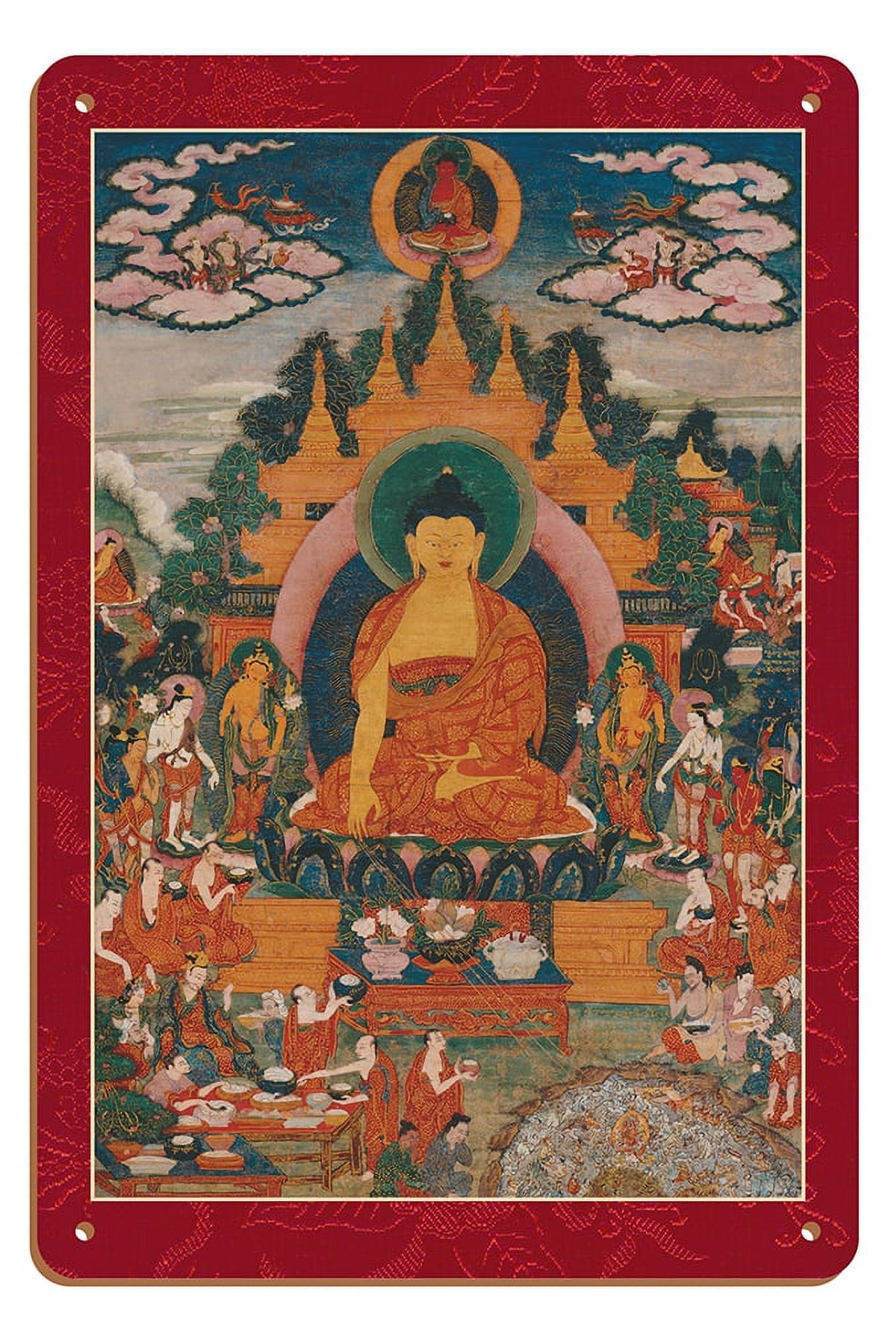 Shakyamuni Buddha's Miracles - Vintage Tibetan Thangka Buddhist ...