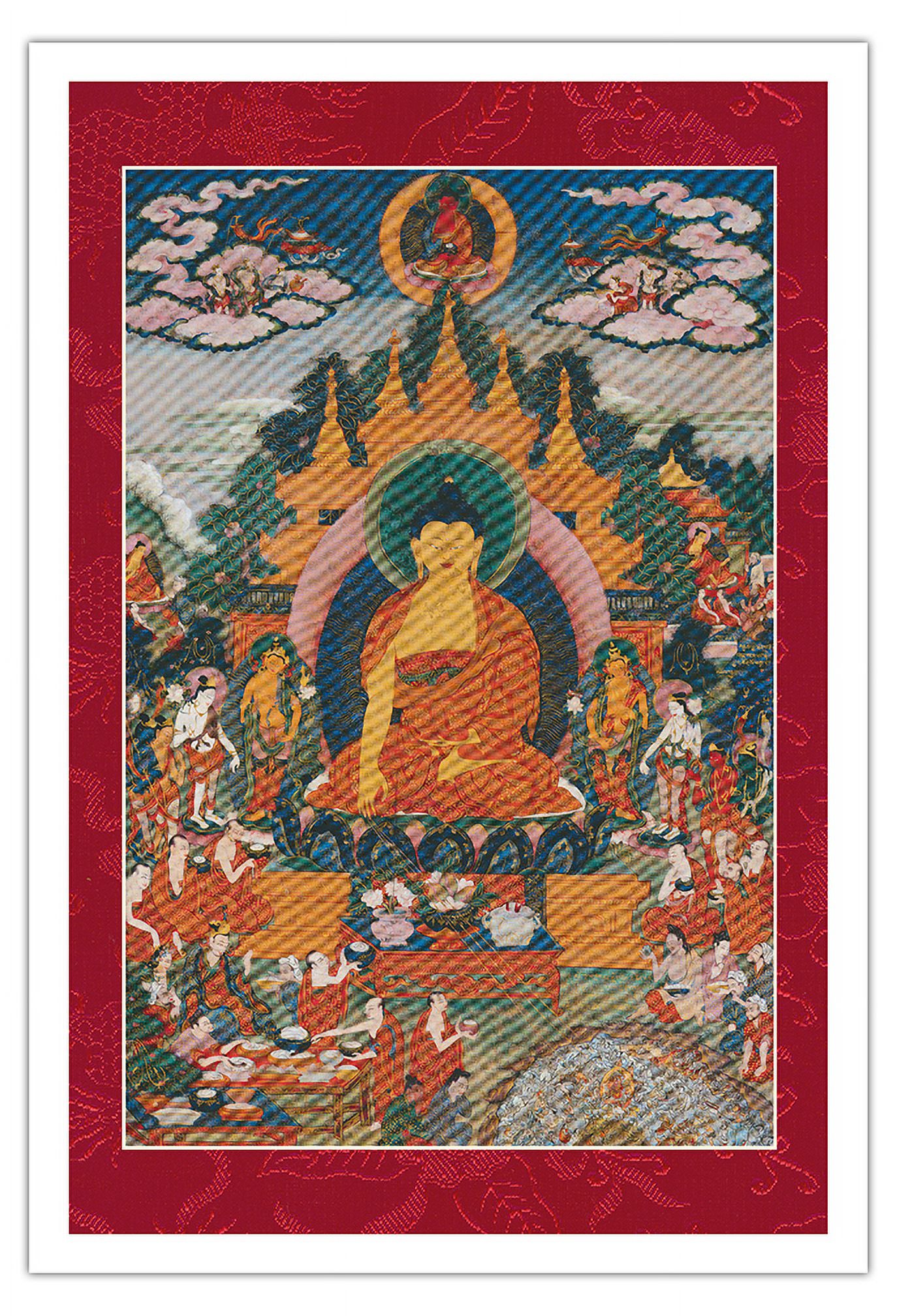 Shakyamuni Buddha's Miracles - Vintage Tibetan Thangka Buddhist ...