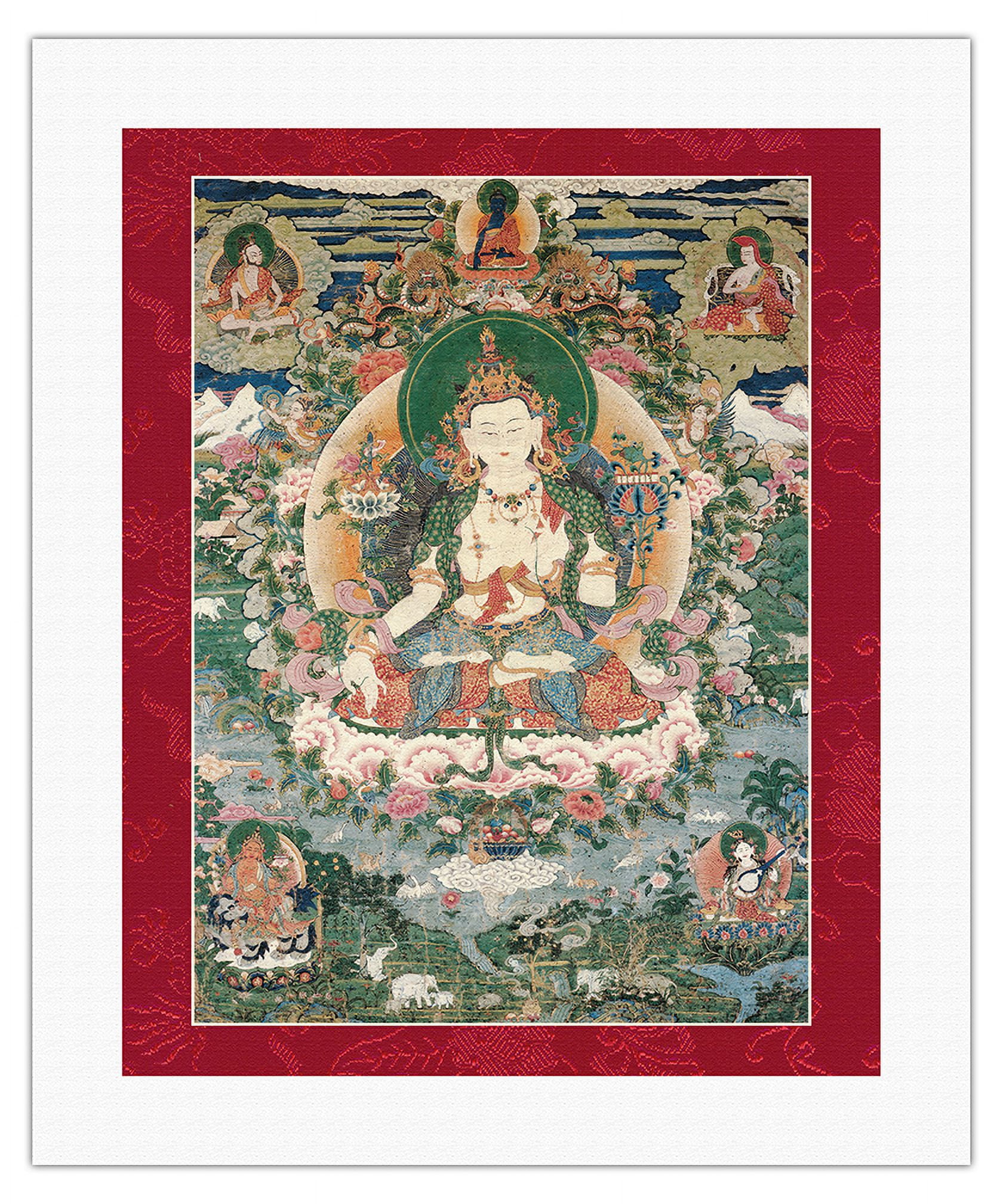 Shakyamuni Buddha's Miracles - Vintage Tibetan Thangka Buddhist ...