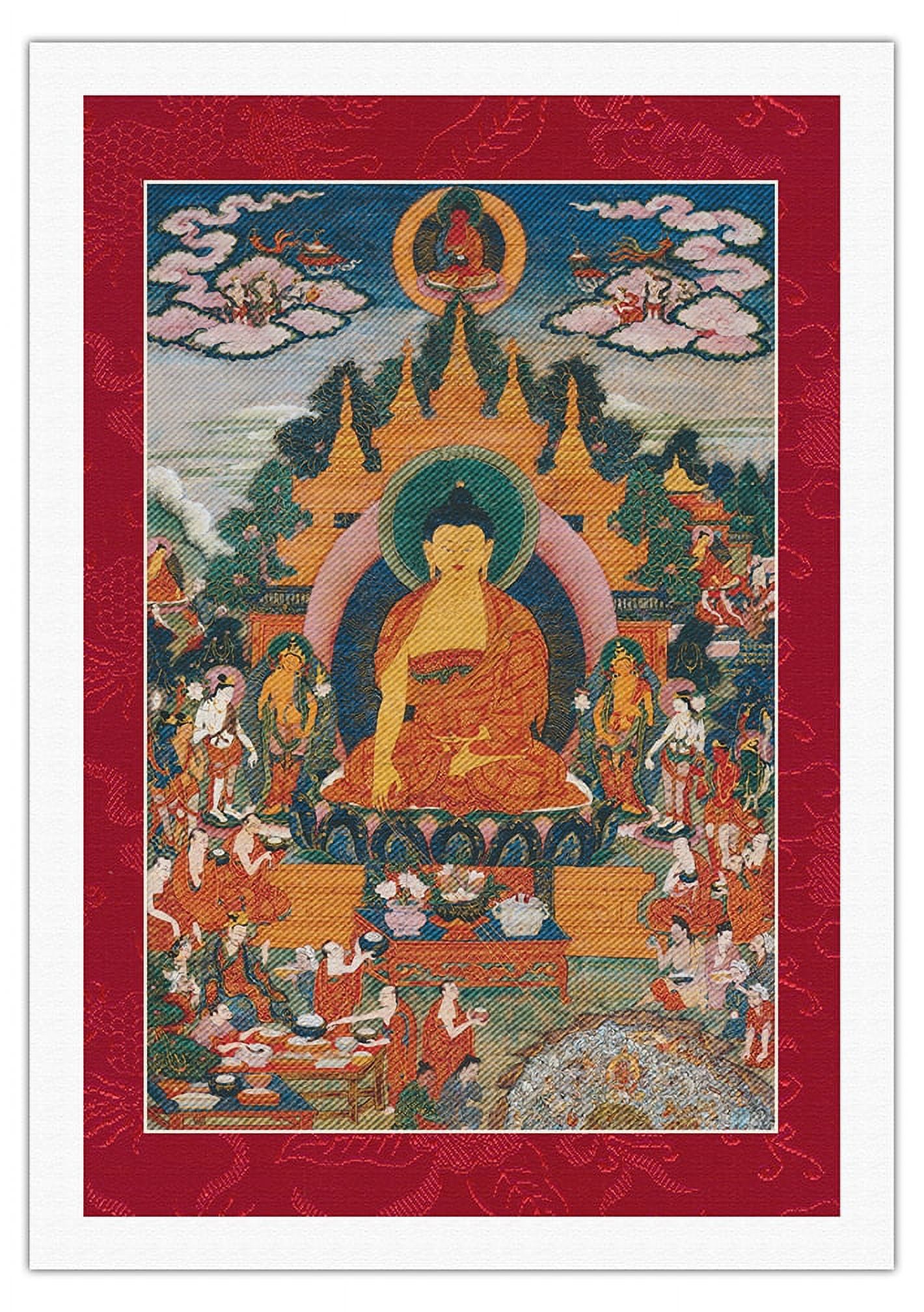 Shakyamuni Buddha's Miracles - Vintage Tibetan Thangka Buddhist ...