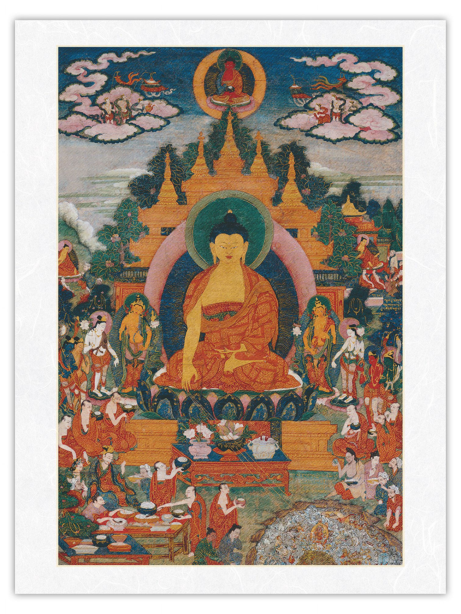 Shakyamuni Buddha's Miracles - Vintage Tibetan Thangka Buddhist ...