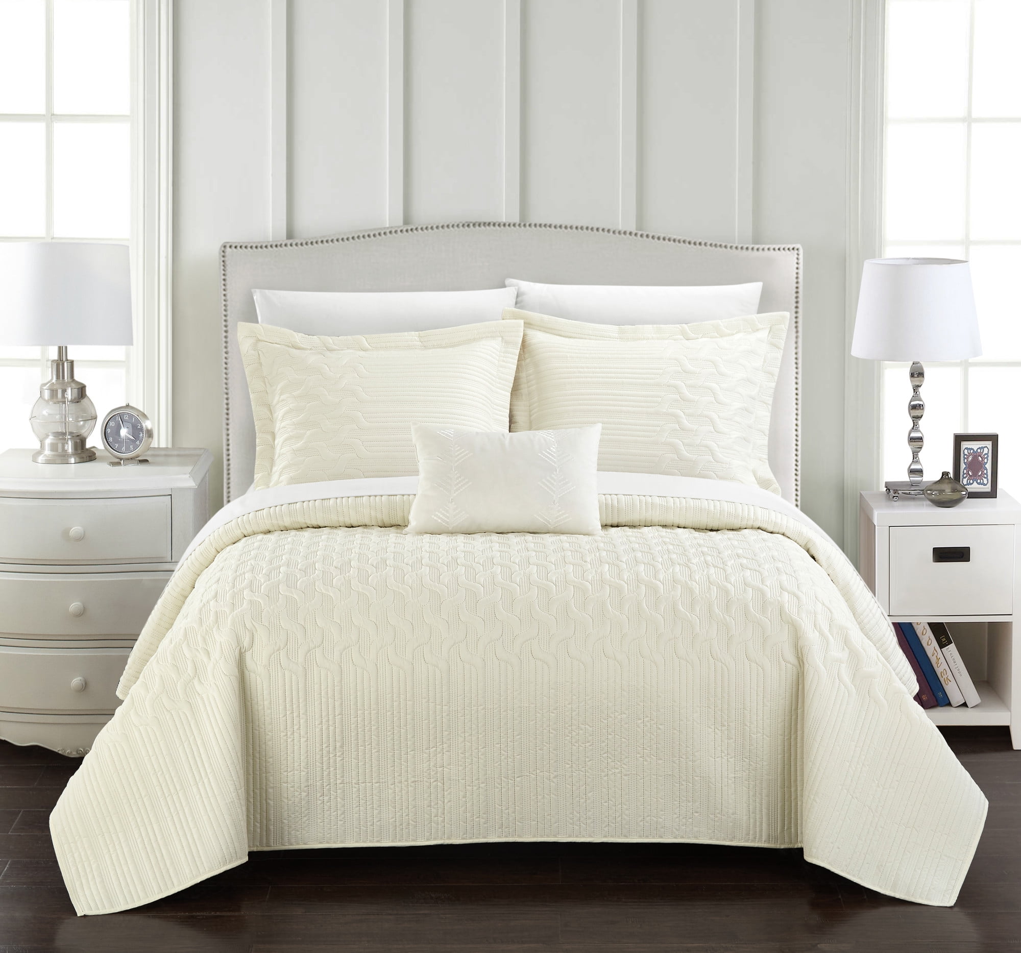 Shala 4 Piece Vine Pattern Quilt Cover Set - Walmart.com