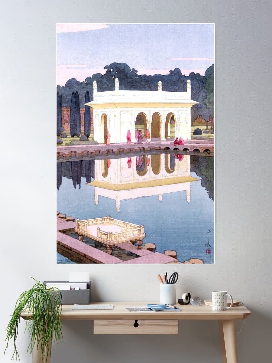 Shalimar Garden, Lahore By Yoshida Hiroshi Poster Wall Art, Modern Wall ...