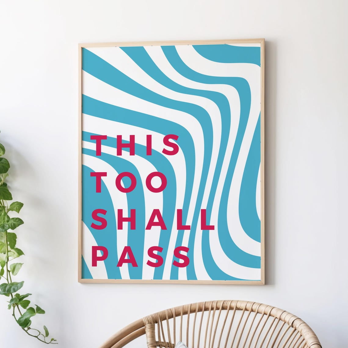 This Too Shall Pass Print, Motivational Quote, Inspiring Saying, Retro ...