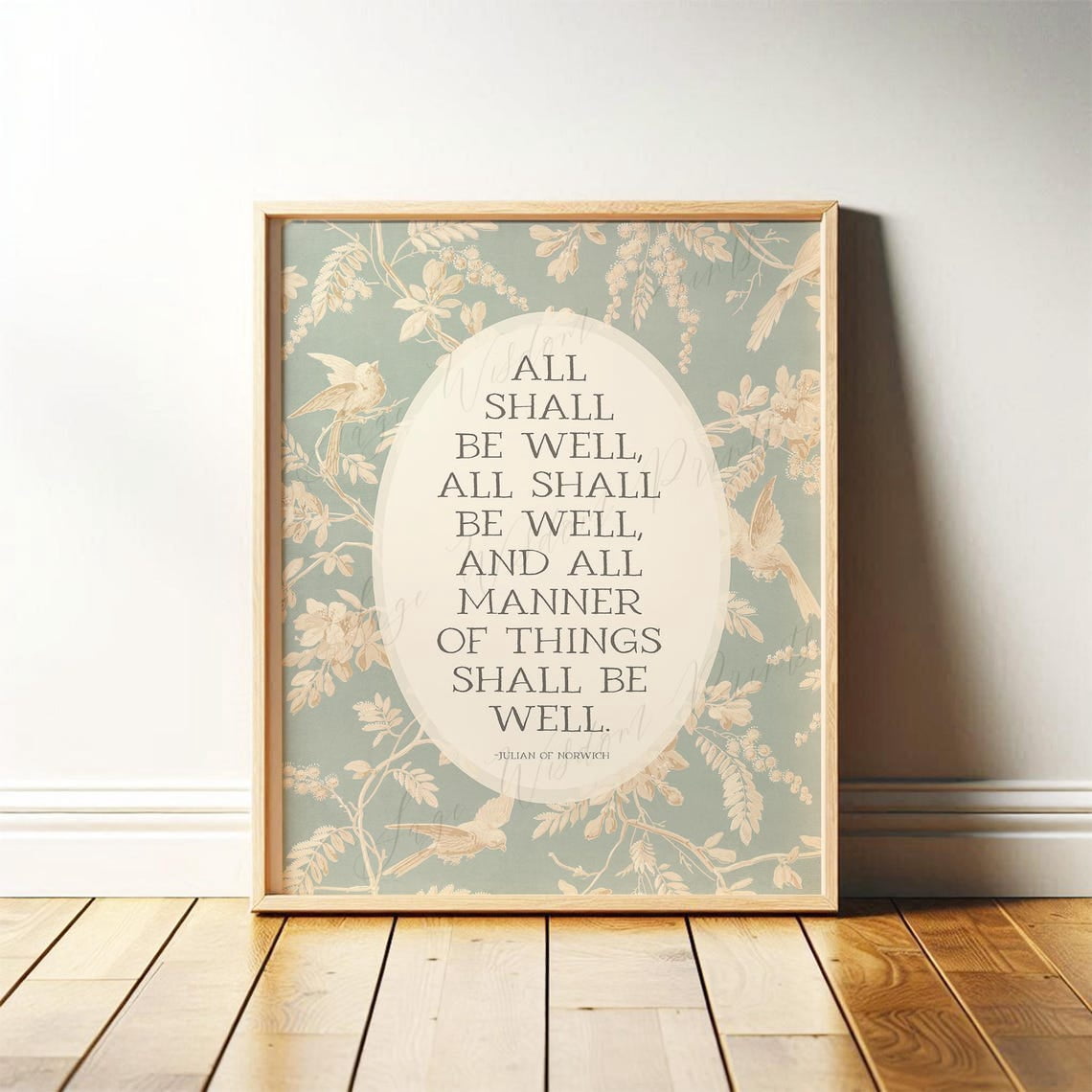 All Shall Be Well Print, Julian Of Norwich Quote, Christian Wall Art ...