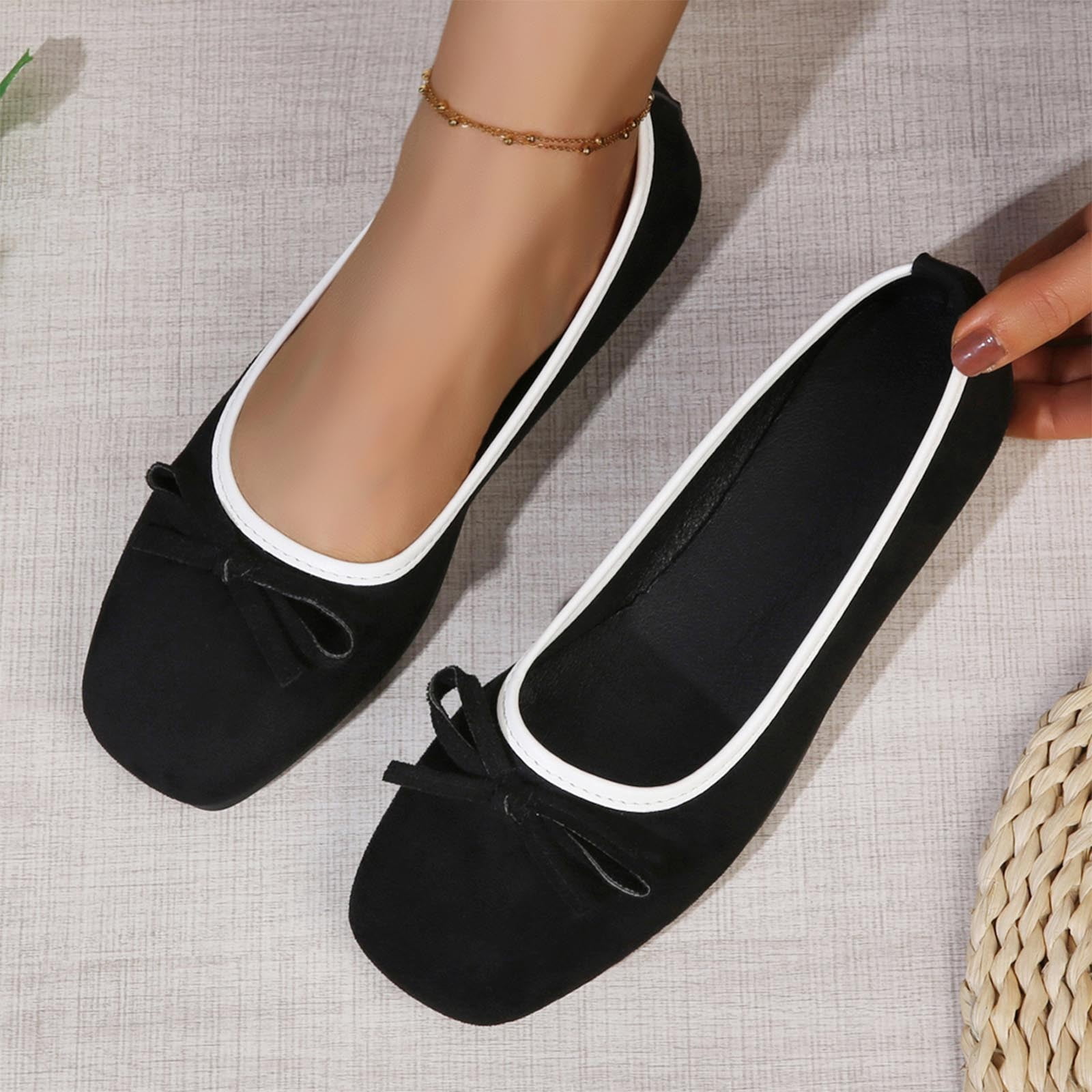 Shallow Cut Bowknot Vintage Style Women's Casual Dress Shoes ...