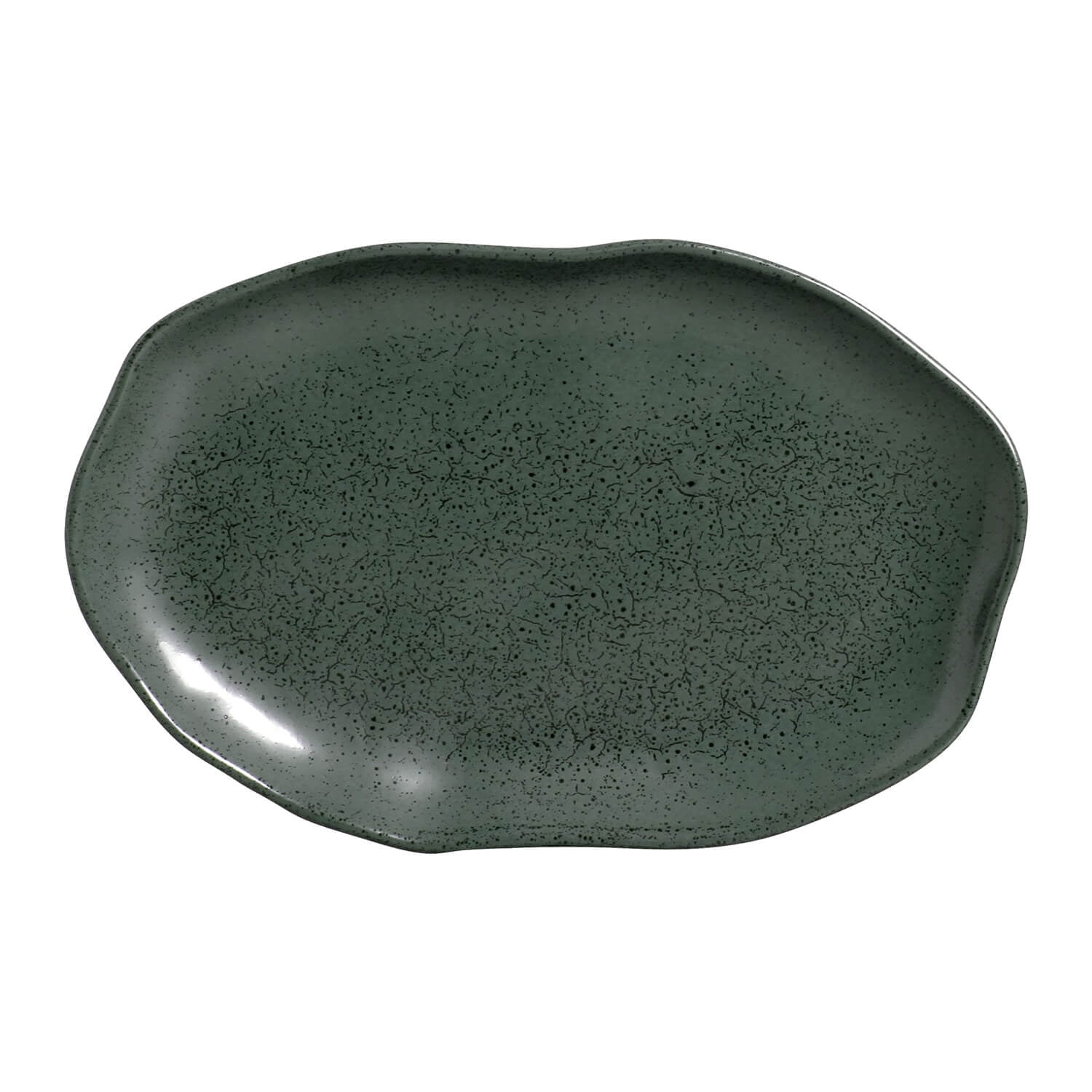 Shallow Oval Platter Medium Stoneware 11.81x7.87" Greenery - Walmart.com