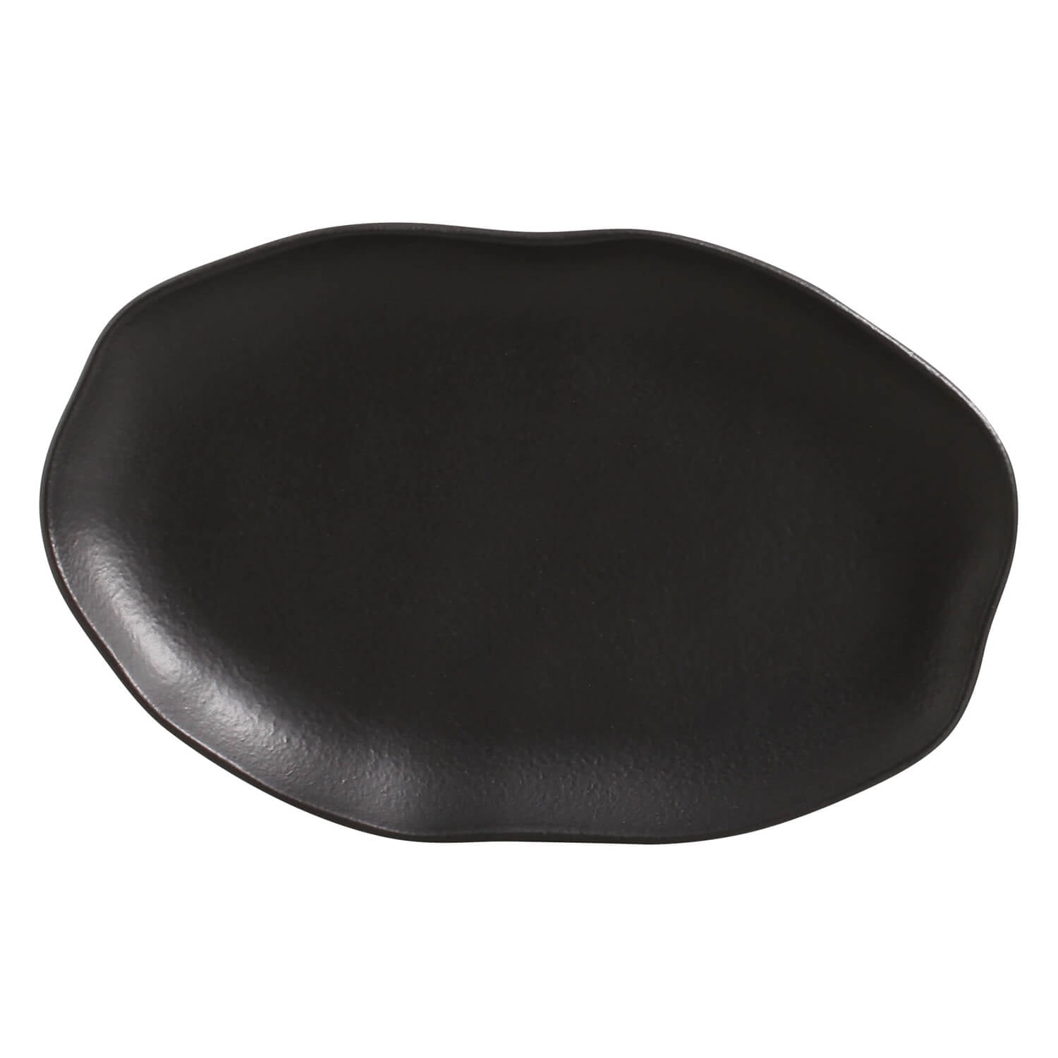 Shallow Oval Platter Medium Stoneware 11.81x7.87" Matte Black - Walmart.com