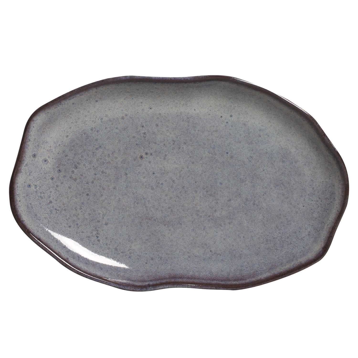 Shallow Oval Platter Medium Stoneware 11.81x7.87" Tourmaline - Walmart.com