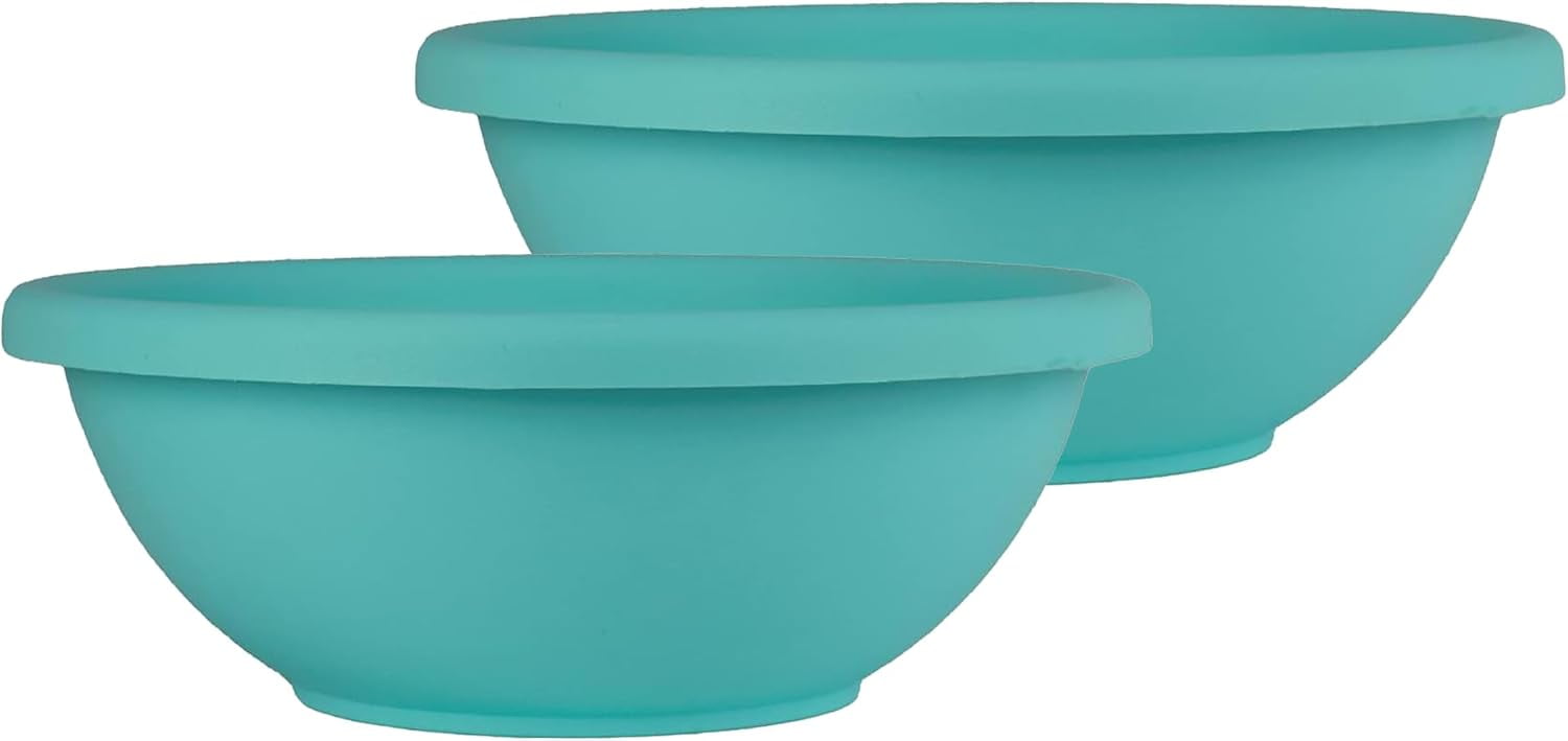 Shallow Planter with Drainage - Contemporary Garden Bowl Planter for ...