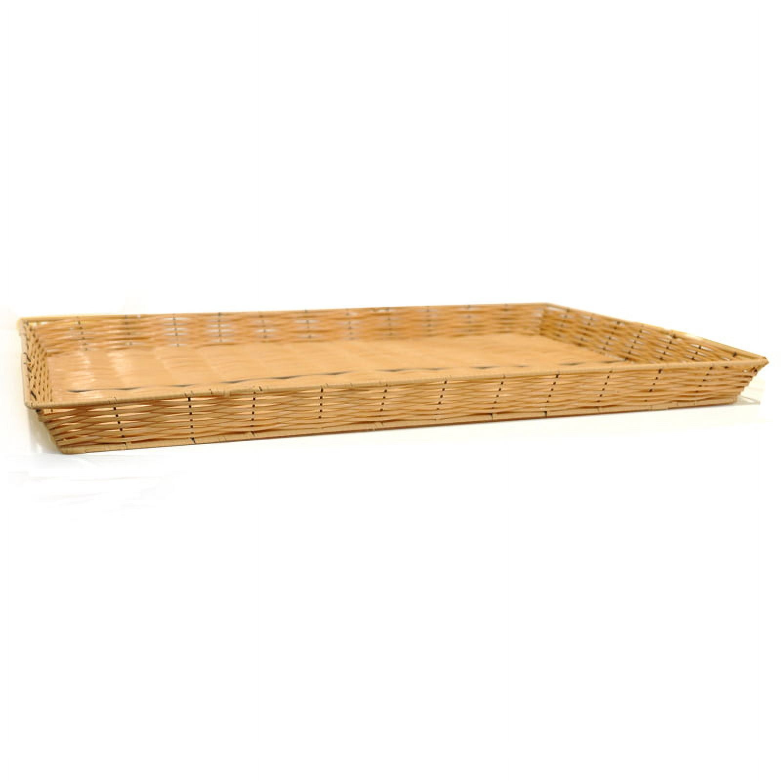 Shallow Rectangular Synthetic Wicker Tray 25in - Walmart.com