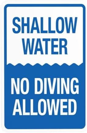 Shallow Water No Diving Allowed Warning Sign, Pool Rules Security Metal ...