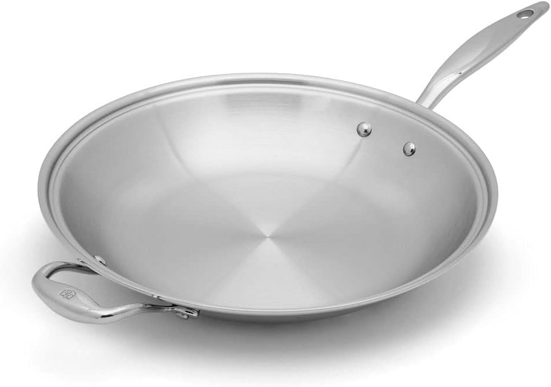 Shallow Wok - Titanium Strengthened 316Ti Stainless with 5-Ply ...