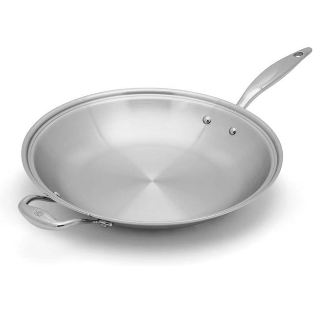 Shallow Wok - Titanium Strengthened 316Ti Stainless with 5-Ply ...
