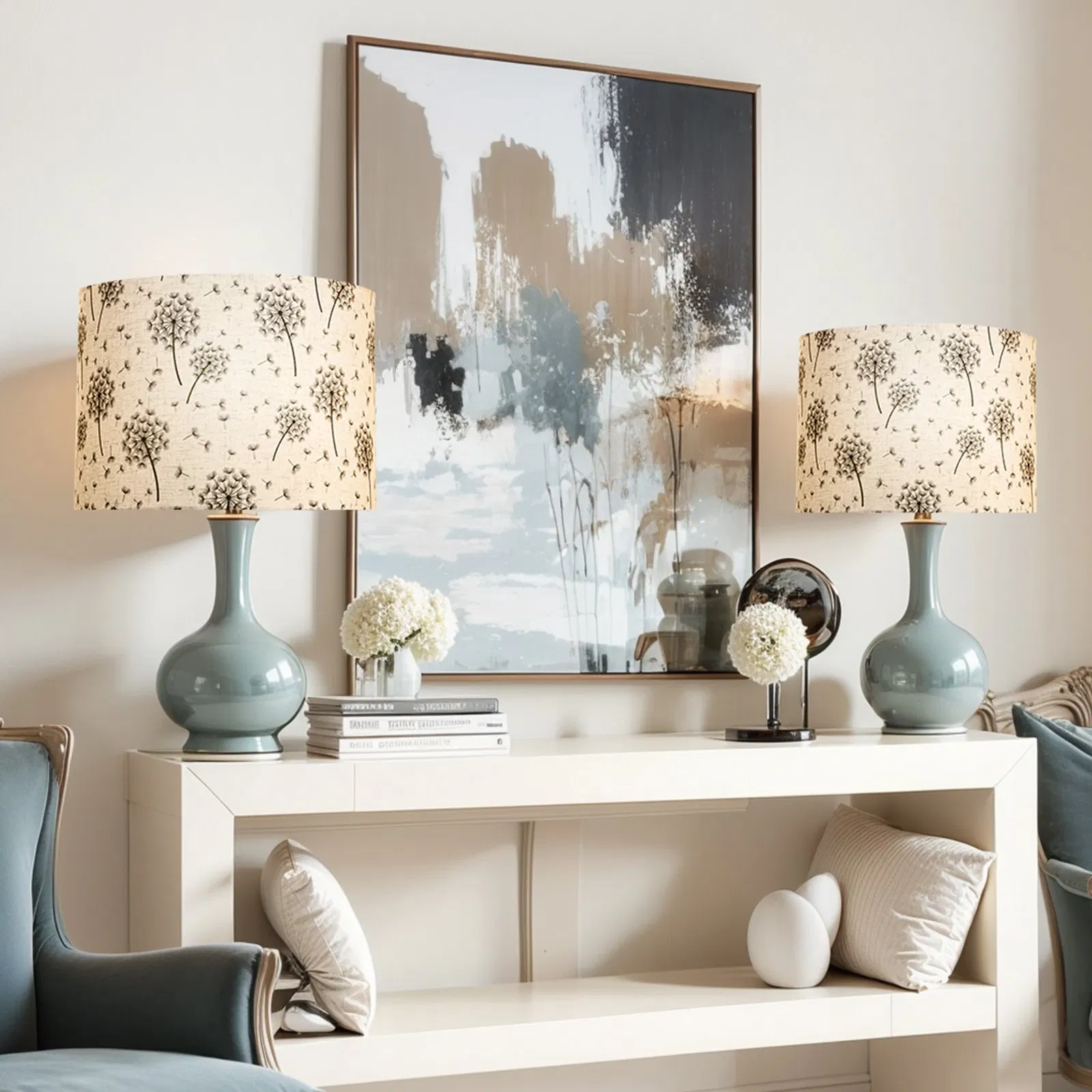 Shallow dandelion pattern bulb-shaped lampshade, 2 sets, 13 x 13 x 10 ...