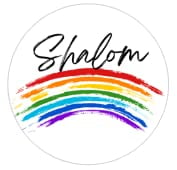 Shalom Rainbow Stickers, Jewish Shalom Rainbow Sticker 2" Round Sticker ...