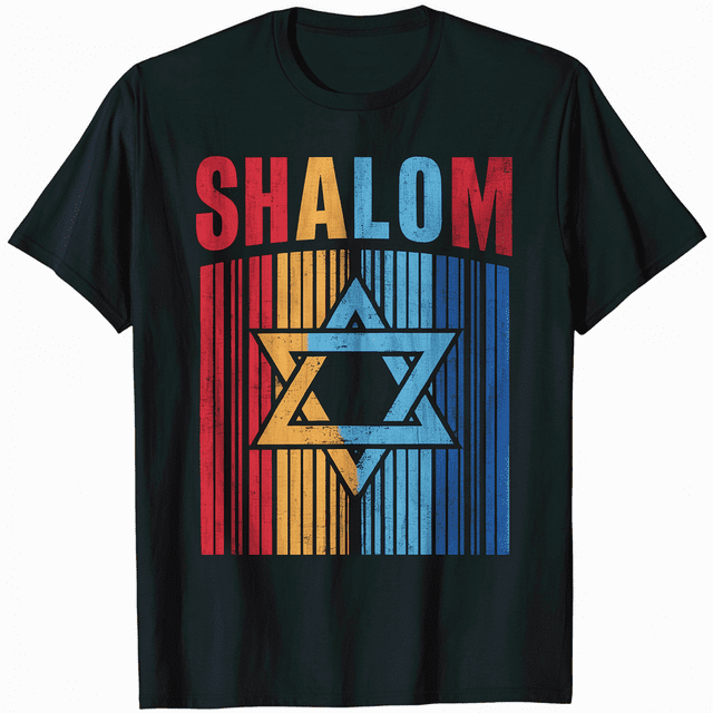 Shalom - Retro Star Of David Jewish Peace Hebrew Israelites T-Shirt ...