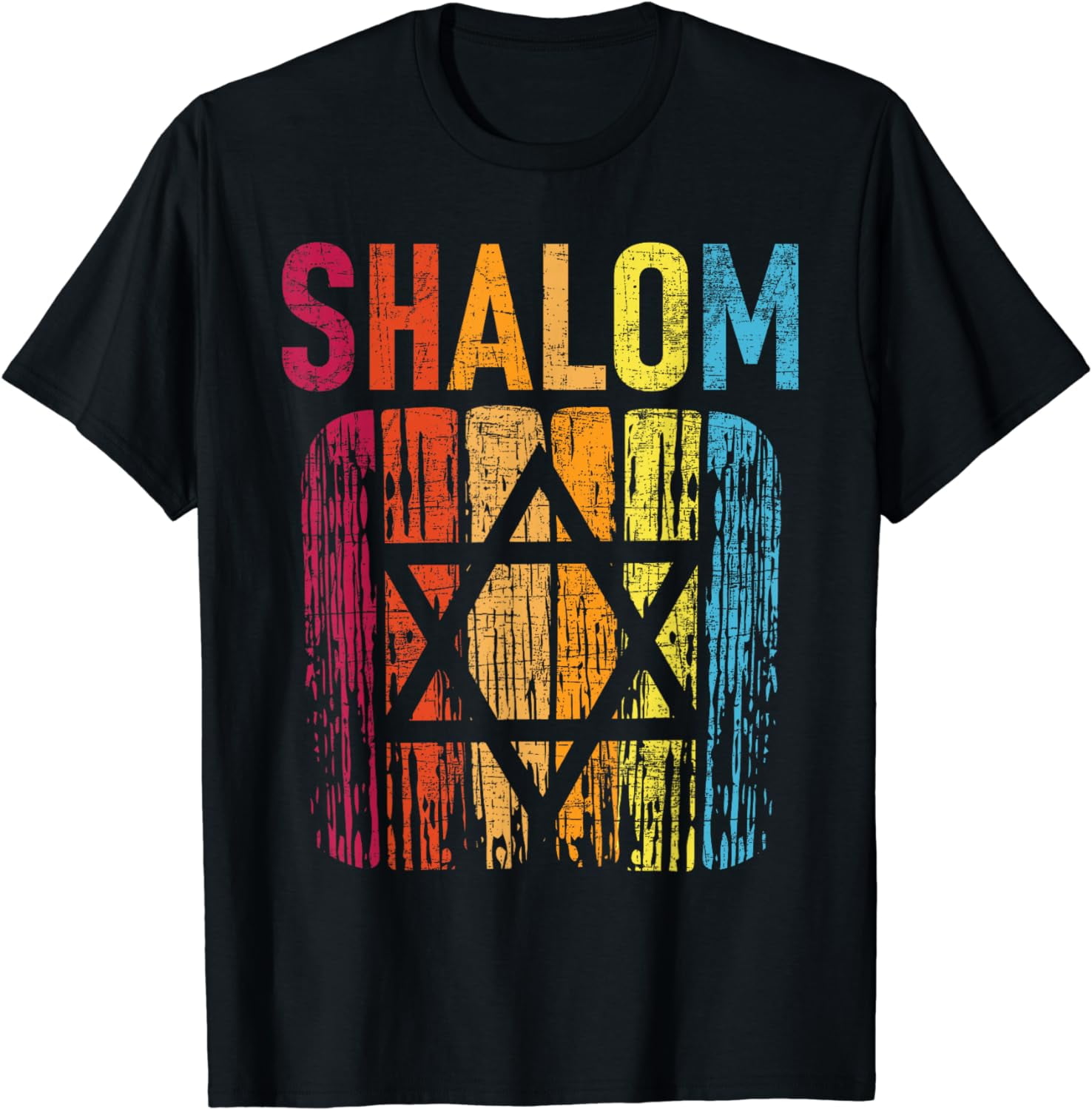 Shalom - Retro Star Of David Jewish Peace Hebrew Israelites T-Shirt ...