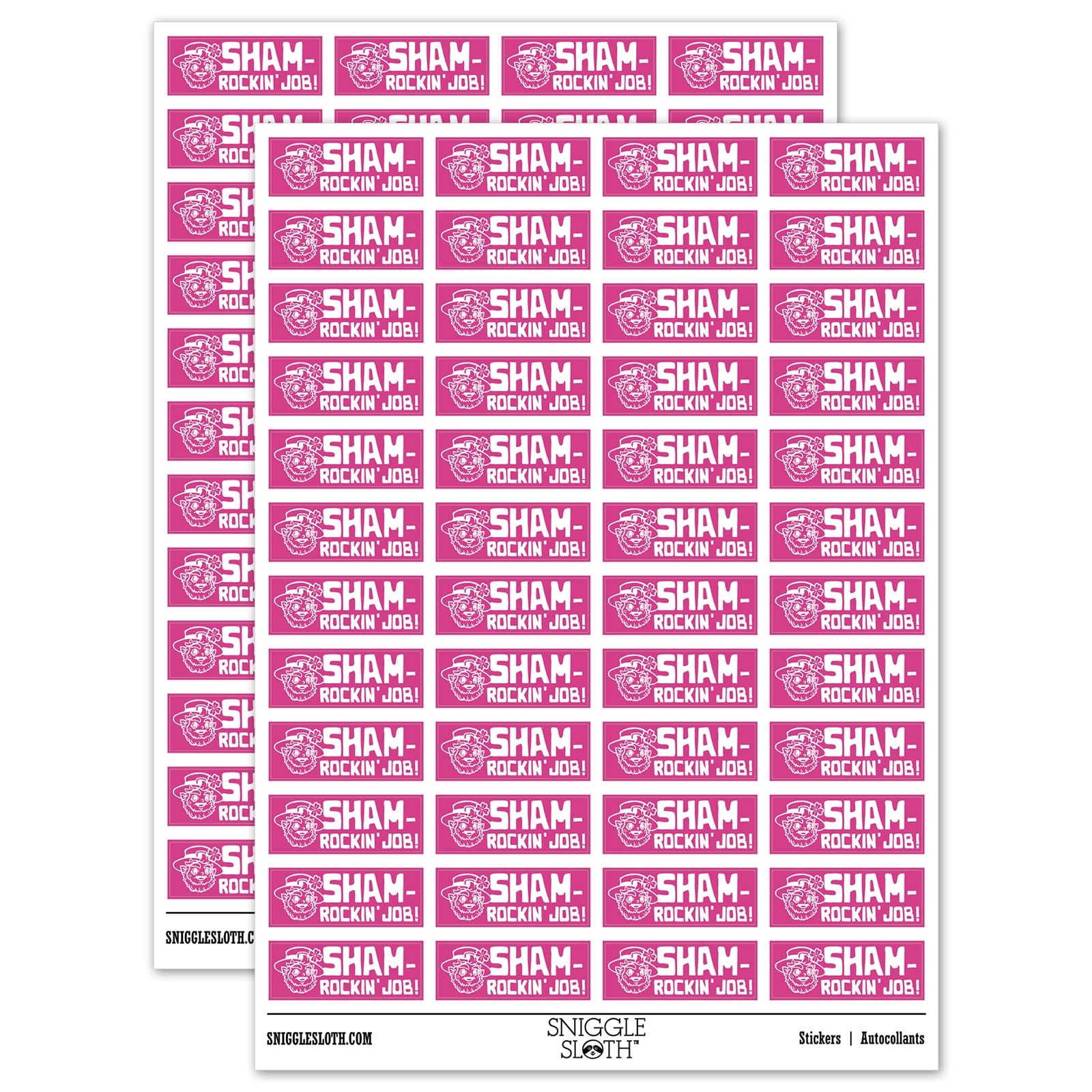 Sham-Rockin' Job Leprechaun Teacher Student School Sticker Set - Hot Pink - Gloss Finish - 1.25 ...