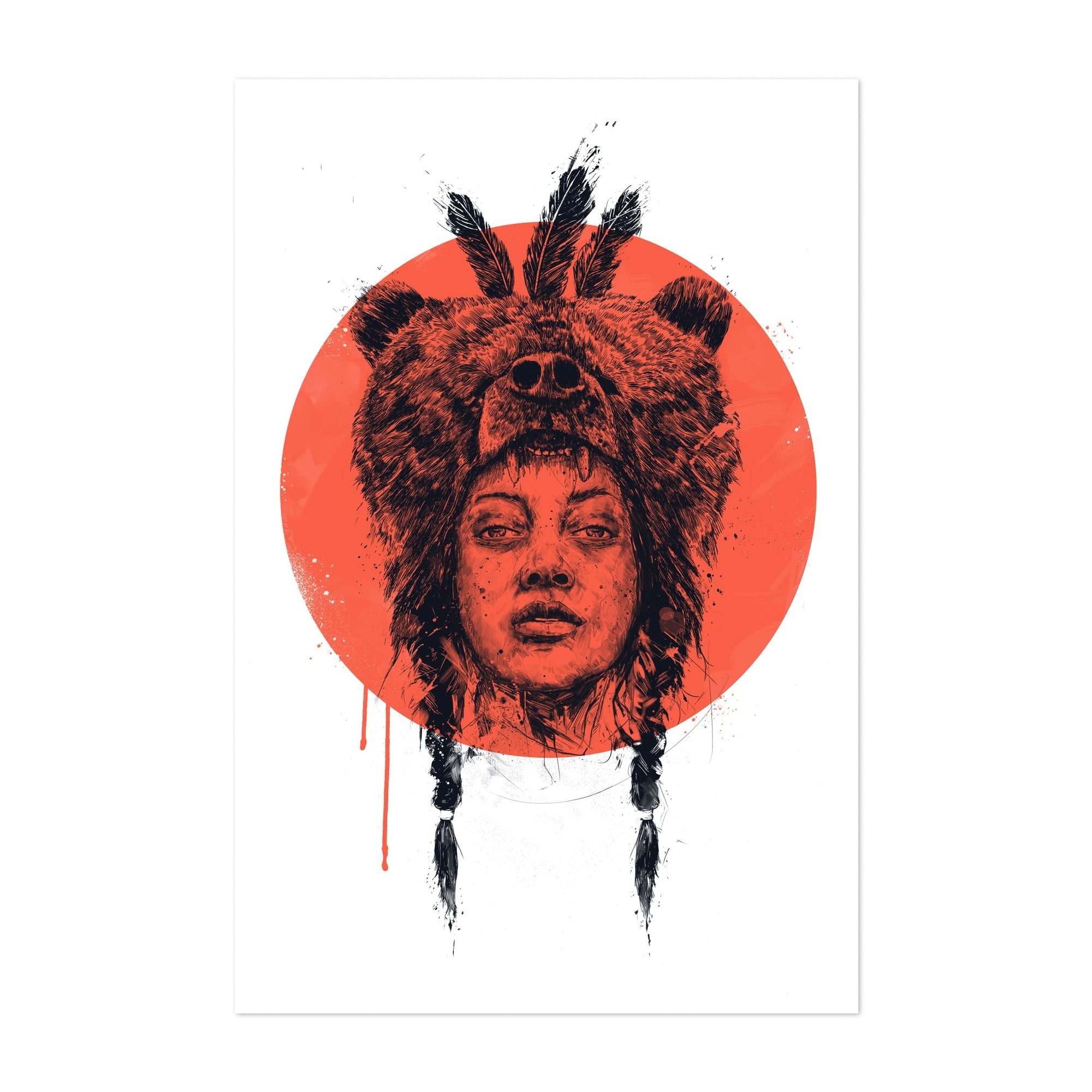 Shaman - Illustration Portrait Surrealism Modern Art Wildlife Abstract ...