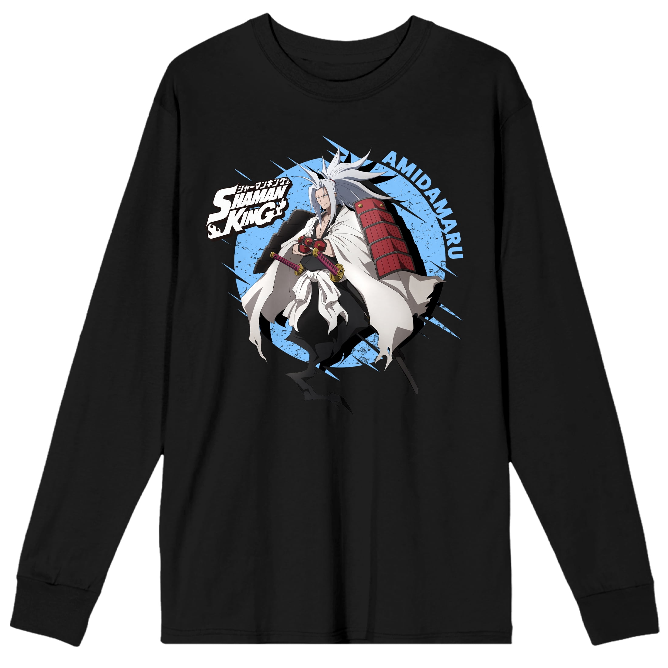 Shaman King Samurai Spirit Amidamaru Crew Neck Long Sleeve Men's Black ...